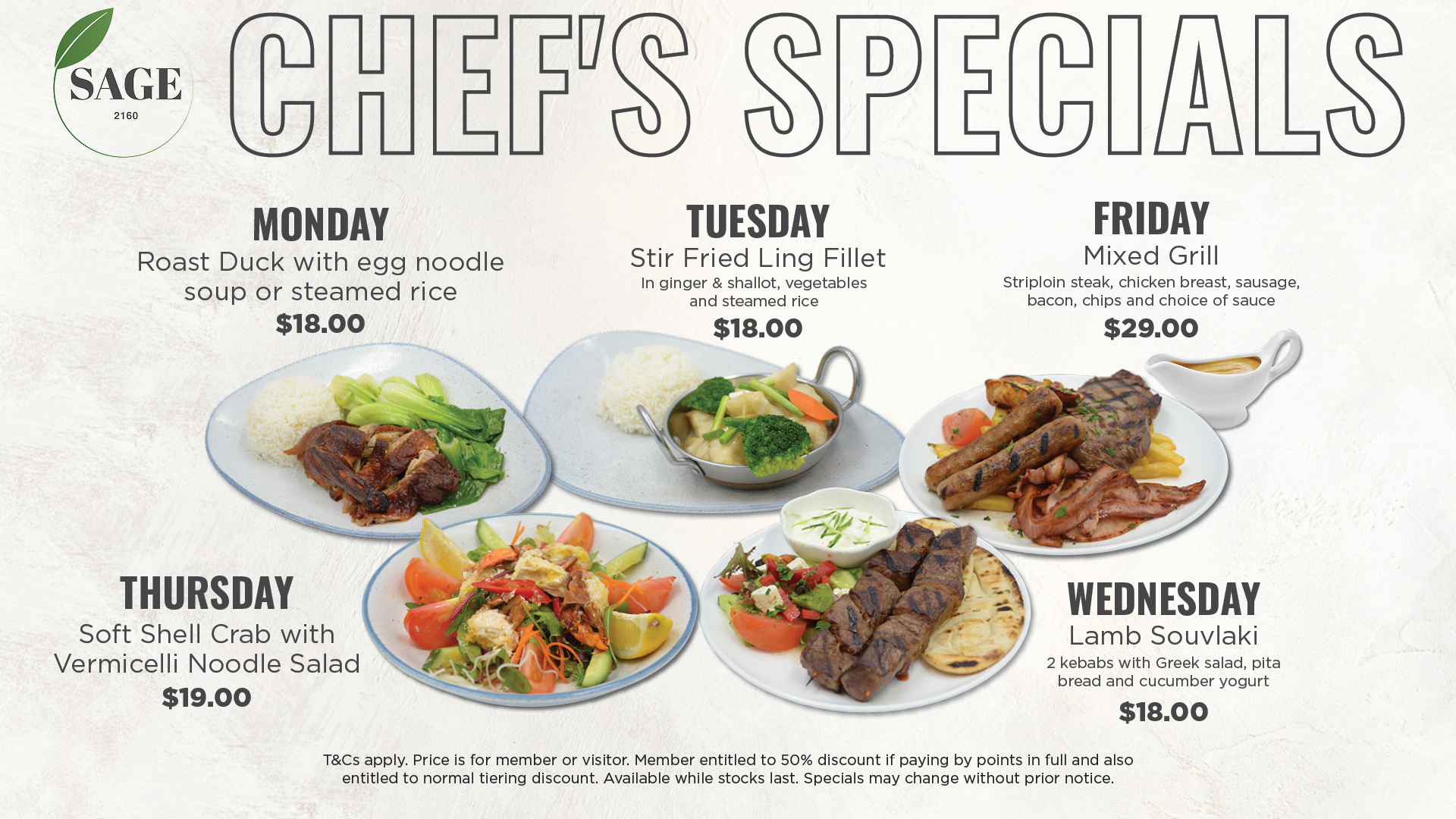 Sage 2160 | MRSL Club Modern Asian and Western Menu