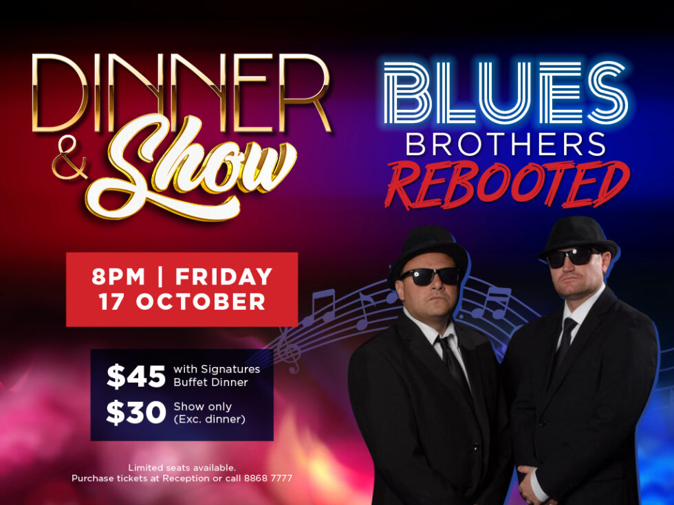 Dinner & Show: BLUES BROTHERS REBOOTED - Merrylands RSL